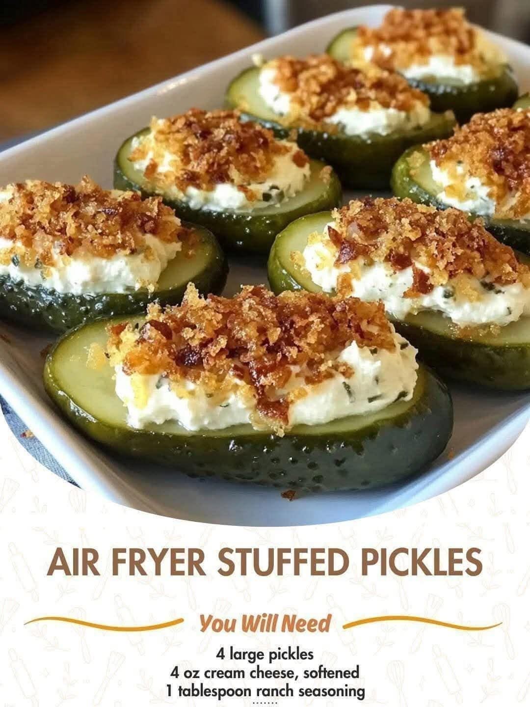 Air Fryer Stuffed Pickles Recipe - YummyCooks